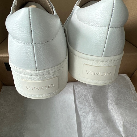 Vince | Shoes | Vince Womens White Plaster Leather Warren Platform Slip ...